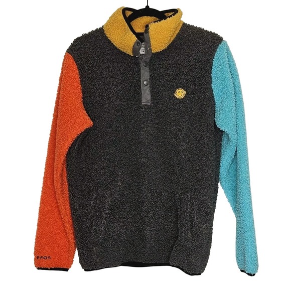 Dutch Bros | Shirts | Dutch Bros Fleece Color Block Pullover Smiley ...